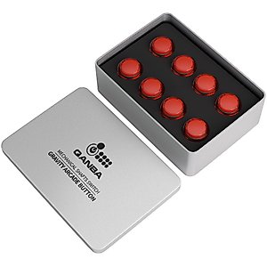 qanba Gravity KS Mechanical Shafts Silent Pushbutton 30mm Snap-In (Boxed (Clear Red D06(8 pcs)