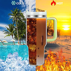 BELYQLY 40oz - New Version Stainless Steel Vacuum Insulated Tumbler with Lid and Straw for Water, Smoothie and More, Iced Tea or Coffee (Green)