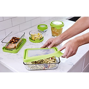 Anchor Hocking TrueSeal 1-Cup Glass Food Storage Container with Airtight Lid, Green