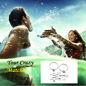 TGBJE Your Crazy Matches My Crazy Couples Keychain Set Puzzle Piece Gift for Boyfriend,Girlfriend (You Crazy Keychain)