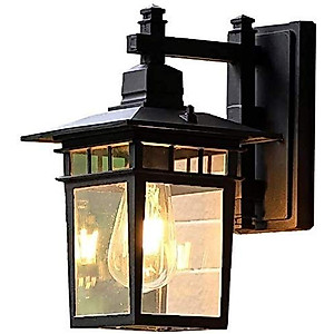 PQQ Wall Lamps Outdoor Wall Light Sconces Vintage Waterproof IP54 Cast Aluminum and Glass Wall Lantern E27 Rustic Garden Home Entrance Yard Wall Lighting