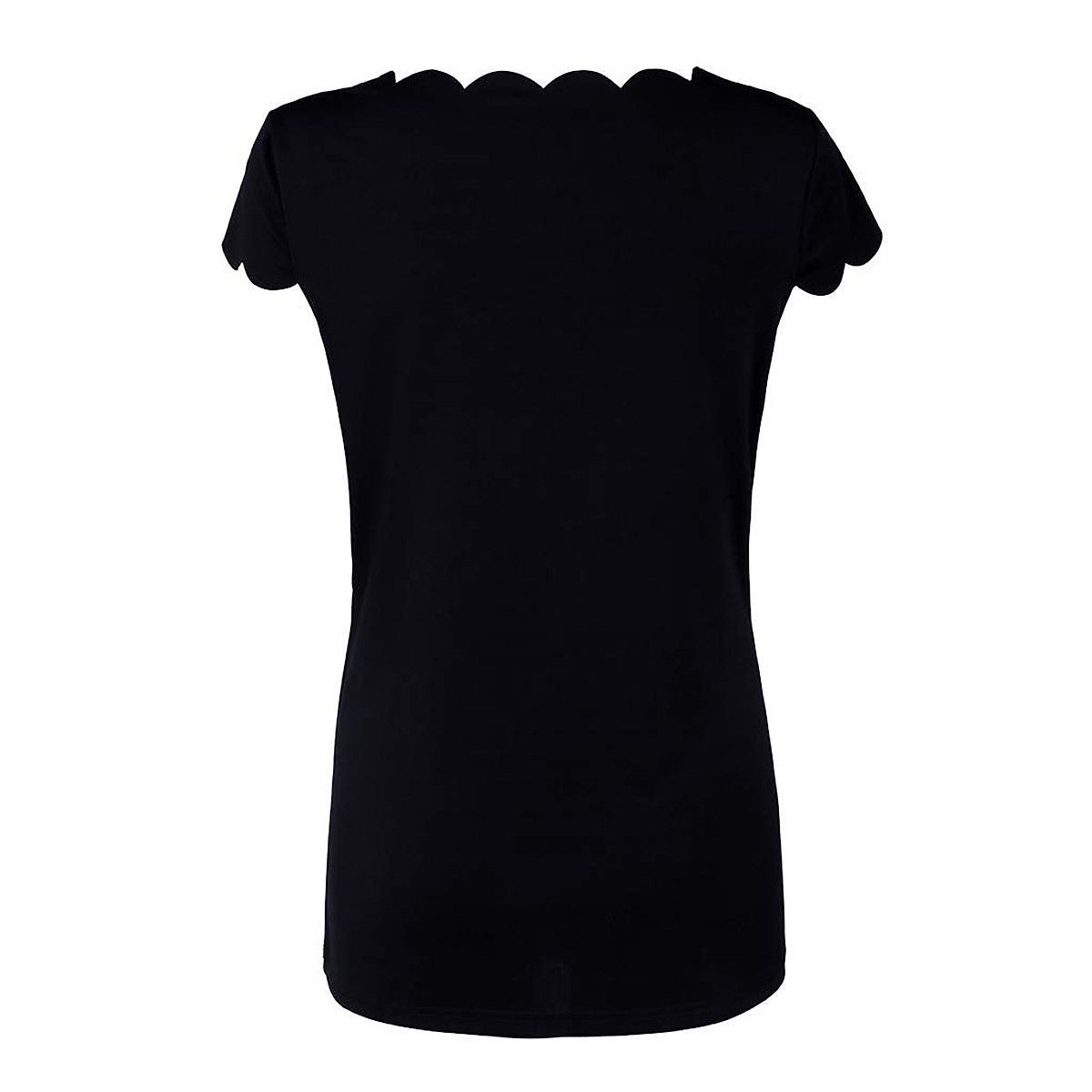 Women's Short Sleeve Shirt,Casual Round-Neck Blouse Flowy Loose Tank Tops Solid Color Tunic Plain Summer Plus Size Tee Black