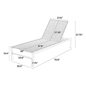 Iwicker Patio 2-Pieces Aluminum Chaise Lounge Chairs Adjustable Outdoor Quick Dry Foam Padded Lounger Reclining Chairs with 5-Position Backrest,Beige