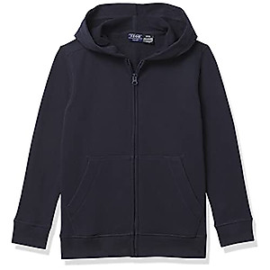 IZOD Boys' Fleece Zip-up Hoodie Sweatshirt, Navy, 5