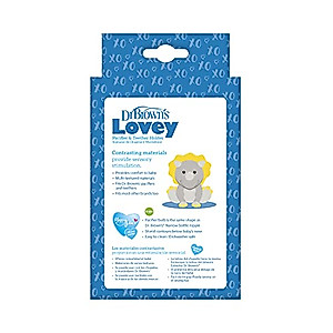 Dr. Brown's Baby Lovey Pacifier Holder & Teether Clip, Soft Plush Stuffed Animal Triceratops Pacifier Tether with Teal HappyPaci, 100% Silicone, 0-12m