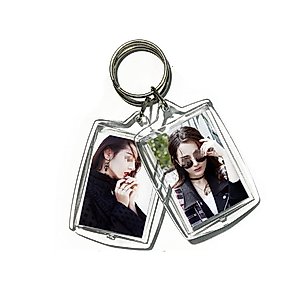 vipolish 25Pcs Acrylic Photo Frame Keyring Clear Blank DIY Photo Image Keychain Wallet Friendly Picture Frame Framework Key Buckle Ring for Women and Men Rectangle Shape