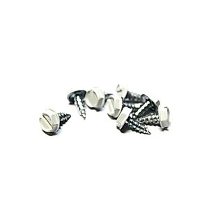 (100) 6 x 3/8 Slotted Hex Head Sheet Metal Screws (White)
