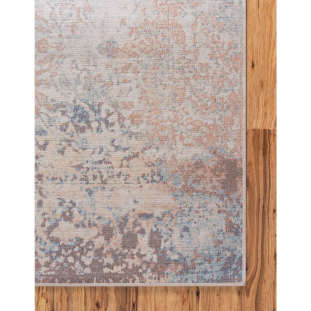 Unique Loom Mystic Collection Area Rug - Seine (8'x 10' Rectangle, Brick Red/ Blue)