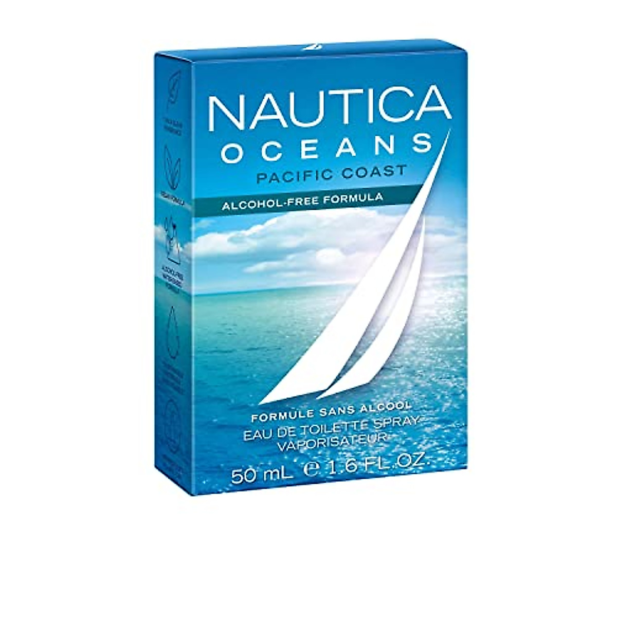 Nautica Oceans Pacific Coast Eau de Toilette 1.6 fl oz (Pack of 1), Notes of Apple, Cyclamen, and Amberwood, Men's Fragrance, Long Lasting, Everyday Fragrance, Travel Size