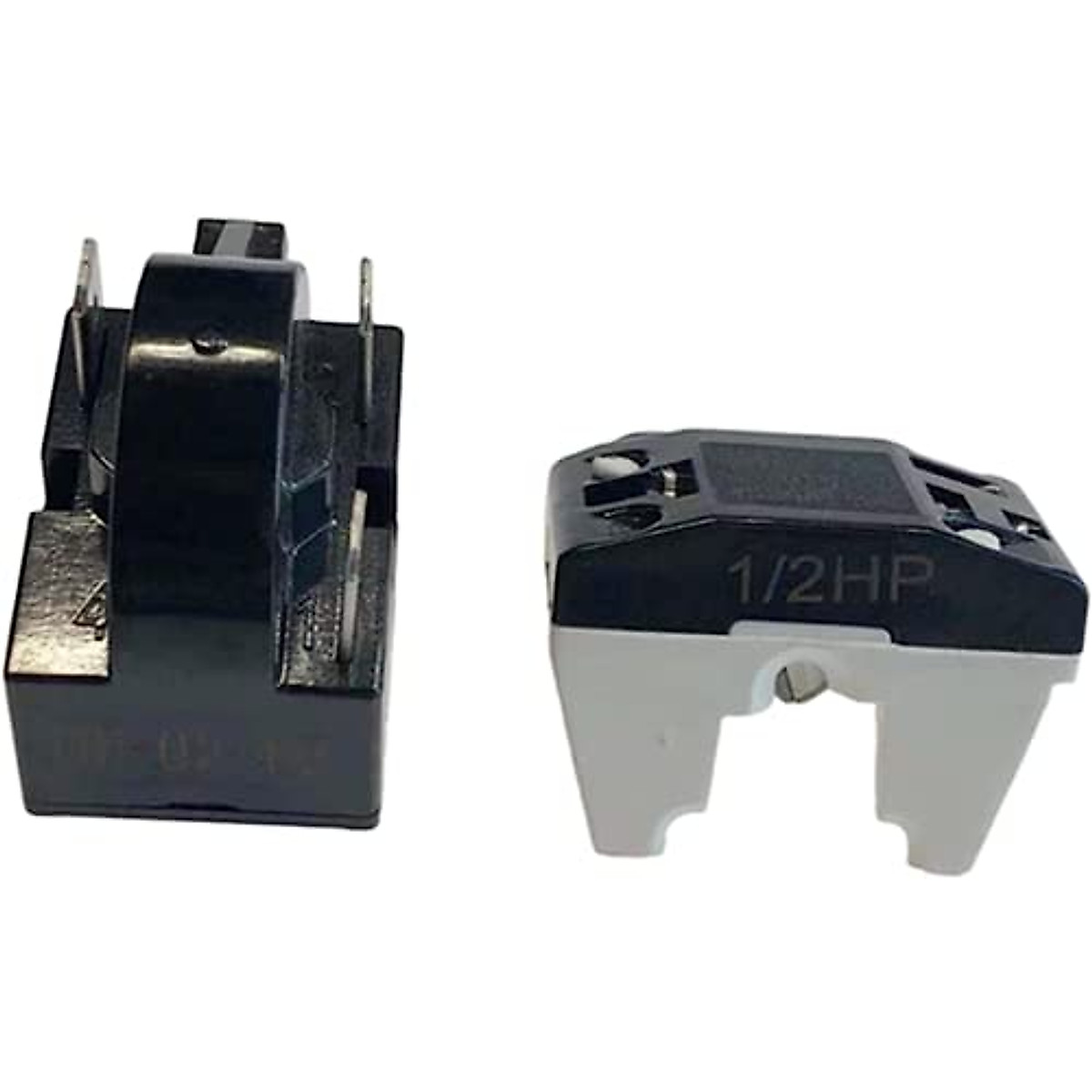 1Pcs QP-02-4.7 PTC Refrigerator Start Relay 3Pin Coolers Compressor Starter 4.7 Ohm with 1Pcs Refrigerator Overload Protector 1/2HP
