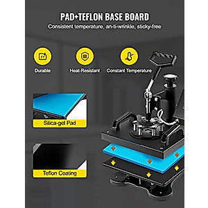 VEVOR 12x10 Inch Heat Press Dual Digital Heat Press Machine 650W Swing Away Heat Press T-Shirt Sublimation Printer Transfer 360 Degree Rotation for DIY T-Shirts