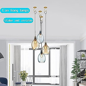 Ceiling Hooks for Hanging Plants - Metal Heavy Duty Wall Mounted Hangers for Hanging Bird Feeders, Planters, Wind Chimes, Include Professional Drywall Anchors (3-Pack) (Gold)