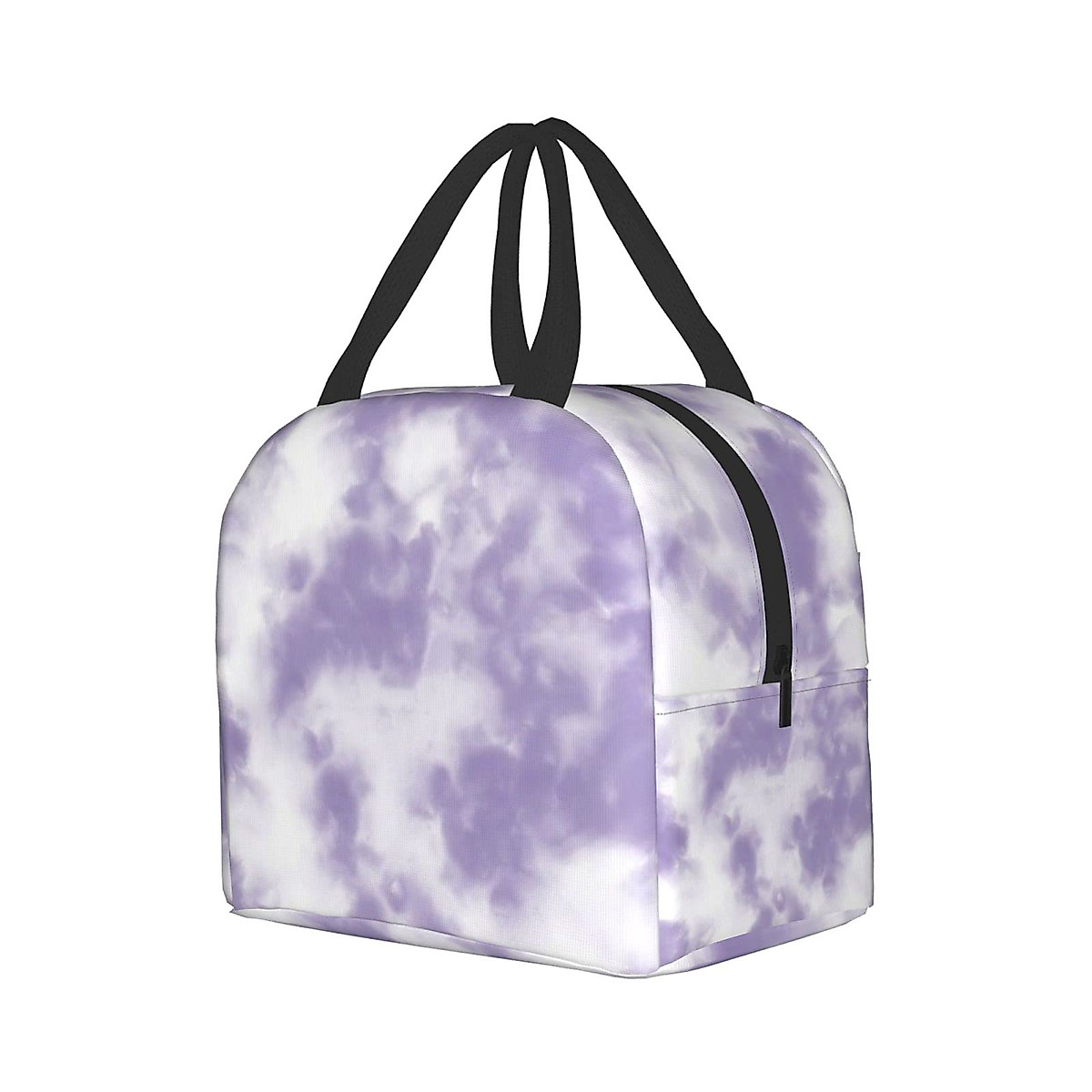 Purple Clouds Tie Dye Lunch Box Bento Travel Bag Picnic Tote Bags Insulated Durable Container Shopping Bag Reusable Waterproof Bags For Adult Women Men