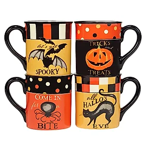 Certified International Spooky Halloween 18 oz. Mug, Set of 4, Multicolor