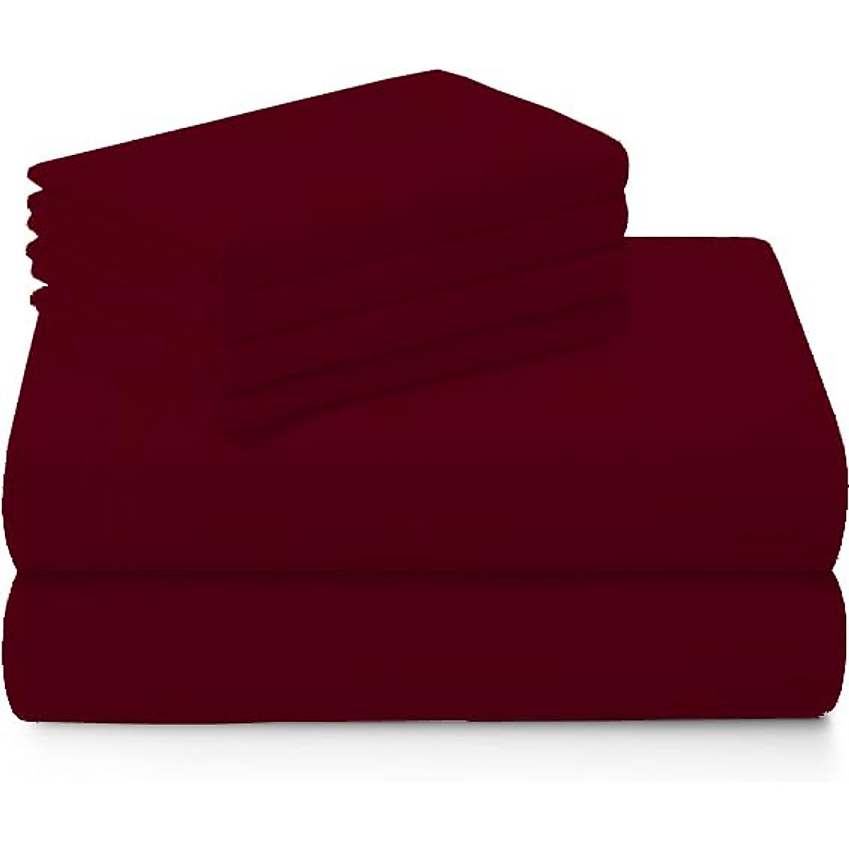 RECCI 4 Piece Luxury Premium Sheet Set 1000 Thread Count Extra Super Soft 100% Egyptian Cotton 18" Inch Deep Pocket - Full Size Burgundy Solid