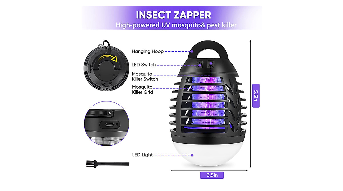 PRODCA Bug Zapper - Safe & Rechargeable Insect Control