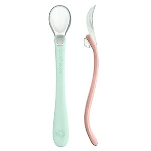 Silicone and Sprout Ware First Food Spoons-Light Sage/Light Grapefruit