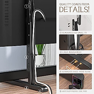 Universal TV Stand, Table Top TV Stand Base Replacement for Most 24 to 77 Inch LCD LED TVs, 7 Height Adjustable TV Legs with Cable Management Hold up to 110lbs, Max VESA 800x500mm, Black AX10TB02