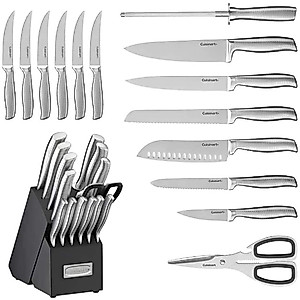 Cuisinart C77SS-15PG 15pc German Stainless Steel Hollow Handle Cutlery Block Set