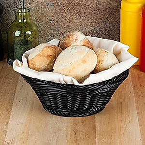 G.E.T. Enterprises Black 9.5" Round Basket, Break Resistant Dishwasher Safe Polypropylene Designer Polyweave Baskets Collection WB-1501-BK (Pack of 1)