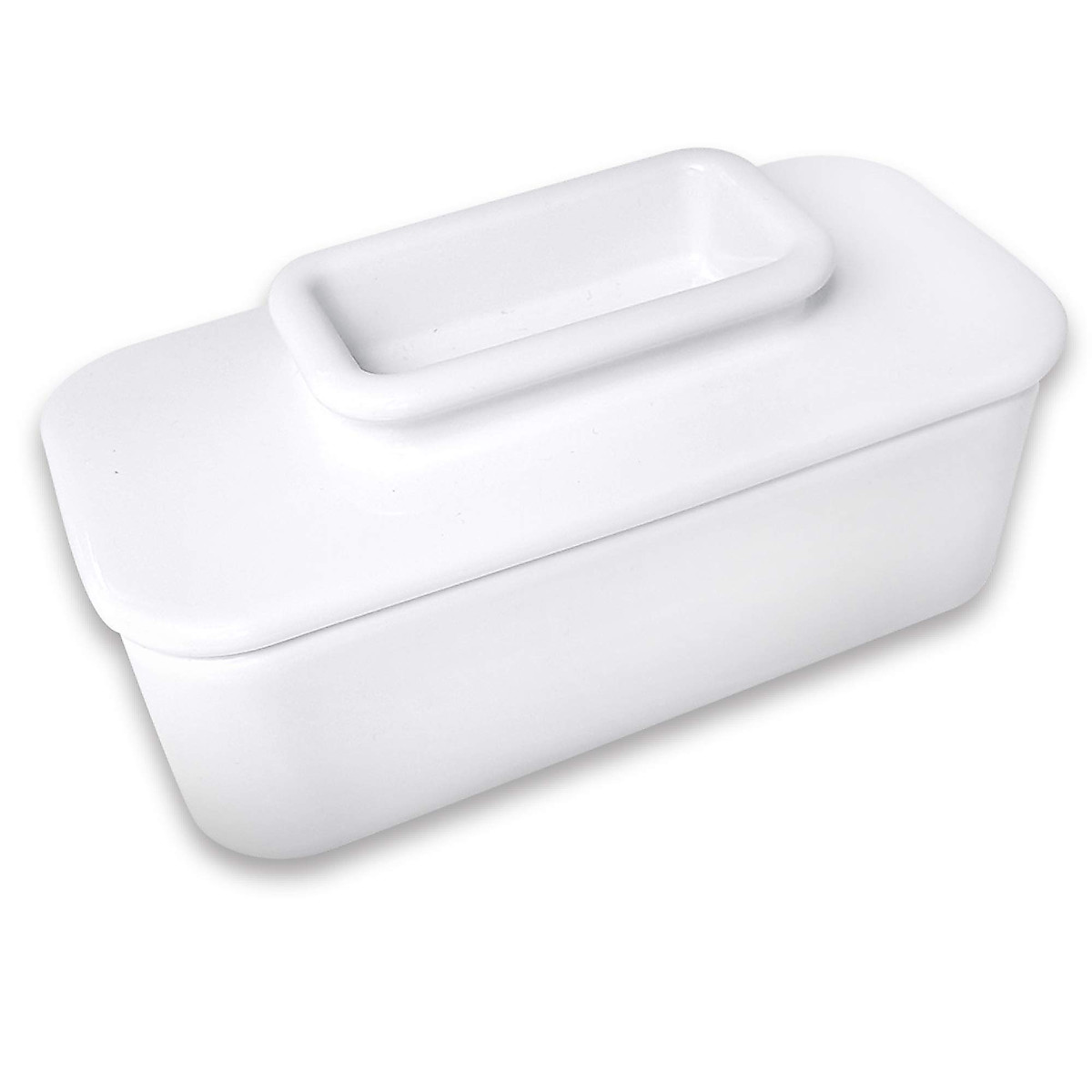 Talisman Designs Ceramic Butter Keeper, 6.25x3.25 inches, White