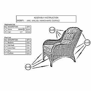 Malibu Lounge Living Accent Armchair Natural Rattan Wicker Handmade Design with Cushion