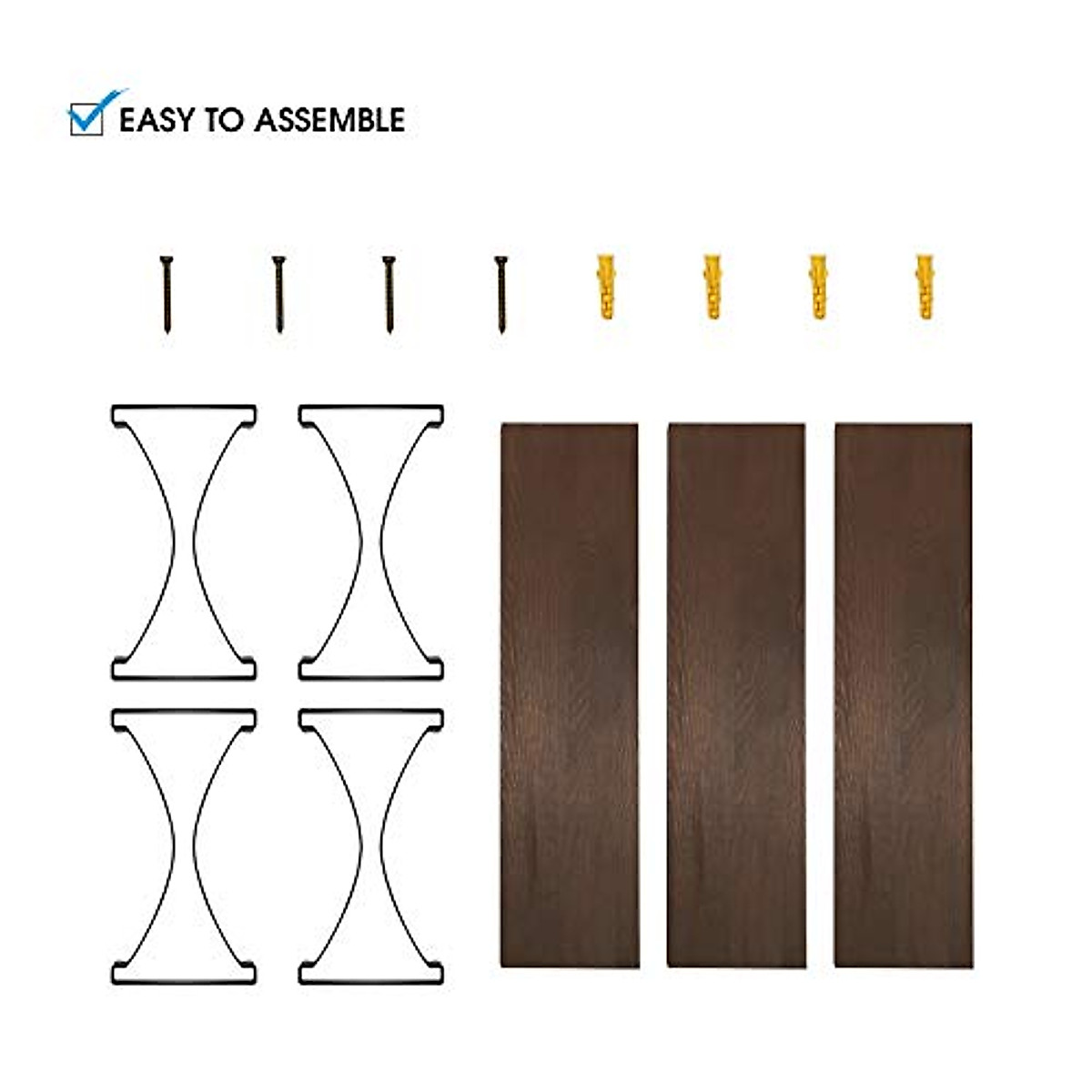 J JACKCUBE DESIGN Floating 3 Tier 27 Inch Rustic Wood Wall Mount Bathroom Shelf, Storage Display Organizer Farmhouse Shelves with Curved Metal Brackets for Bathroom, Living Room- MK476C