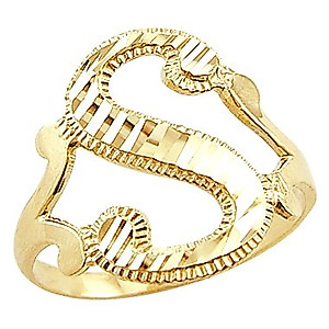 Sonia Jewels Size- 11-14k Yellow Gold Initial Letter Ring S