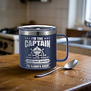 FROOBLEQUIRK 14 Oz Boating Tumbler – Captain & Boat Owner Gift, Nautical Accessories for Men, Pontoon Boater Gift, Funny Boat Lover Drinkware