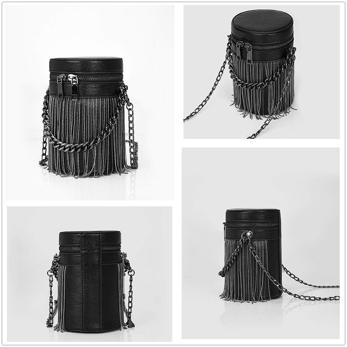 FONETTOS Y2K Punk Bag Tassel Totes Gothic Fringe Bag Women Shoulder Funky Bags Rock Fashion Crossbody Handbag