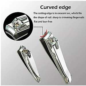 Nail Clippers Set, Toenail Clippers, Fingernail Cutters, Stainless Steel Toe Nail Clippers (Large & Small)