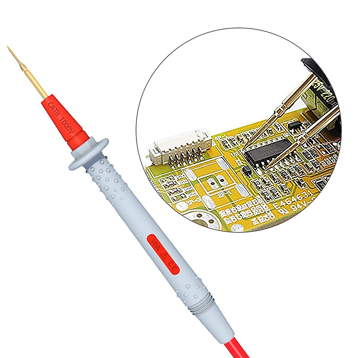 Goupchn Multimeter Test Leads Kit Banana Plug with Push On Alligator Clips Precision Sharp Probes Digital Electrical Test Probes 1000V 10A
