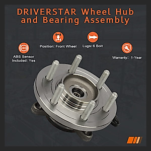 DRIVESTAR 515169 4WD Front Left/Right Wheel Hub & Bearing Assembly for Ford F150 2015-2017 4WD Only (Excludes Raptor)