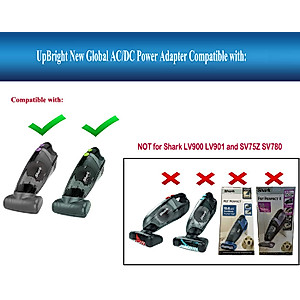 UpBright 14.4V AC/DC Adapter Compatible with Shark Cordless LV800 LV801 LV801C LV 800 801 Pet Perfect PetPerfect 10.8V Lithium Ion Vacuum Cleaner Vac YLJXA-T134045 ZD006C144045USE E-TEK Power Charger