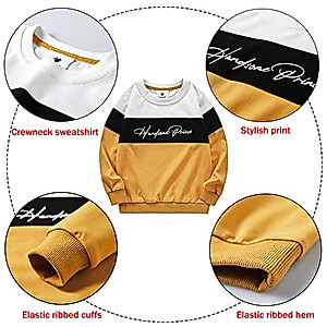 ANOTWENER Boys Track Suit Toddler Sweatsuit Kids Tracksuit Boys Activewear Jogger Sweat Suits Sets Active Sweatpants and Sweatshirts 2 Piece Outfits 2-8 years Size 2 3 4 5 6 7 8 Yellow BAS-012-6-7Y