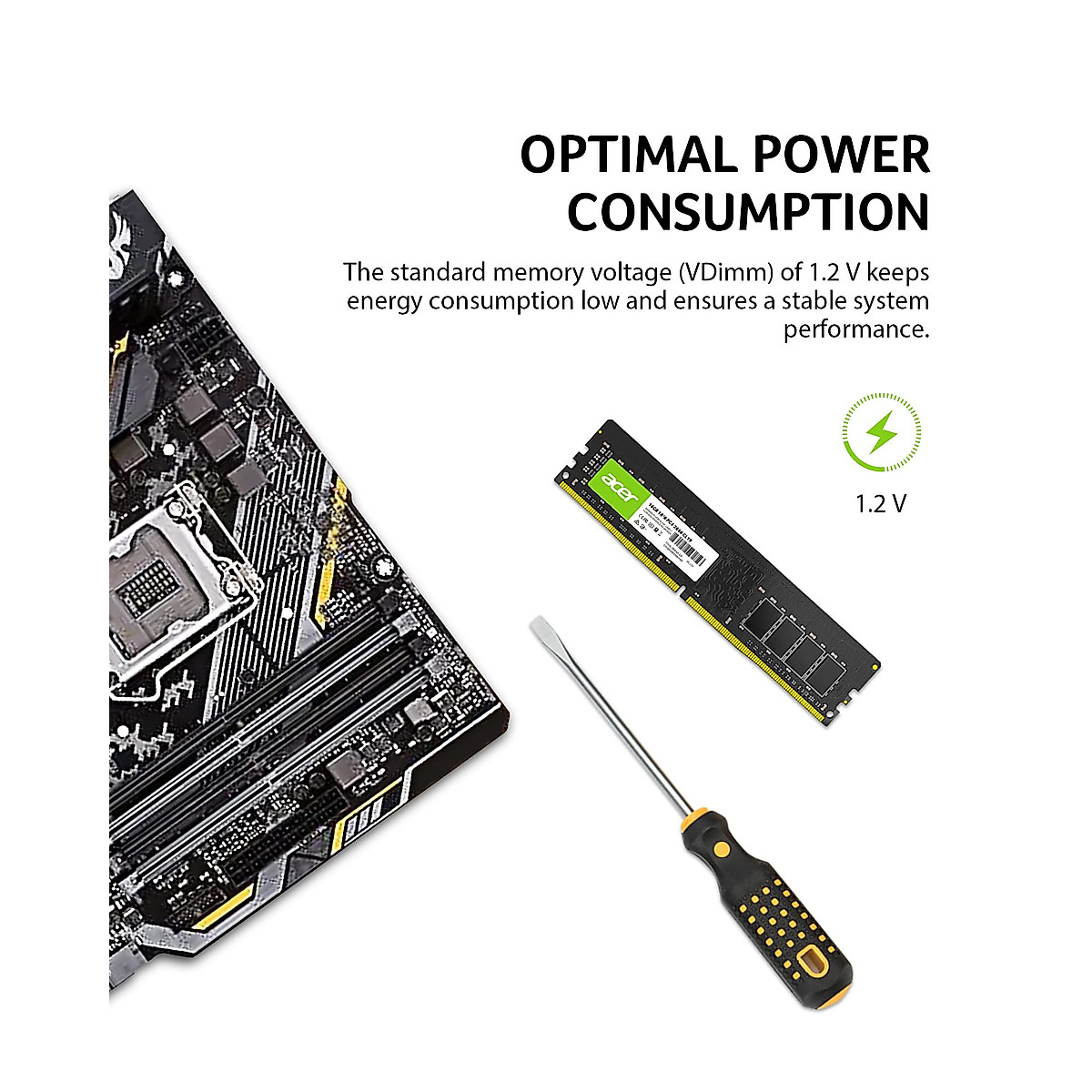 Acer UD100 16GB Single RAM 2666 MHz DDR4 CL19 1.2V Desktop Computer Memory - BL.9BWWA.226