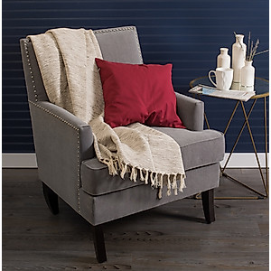 DII Rustic Farmhouse Throw Blanket with Decorative Tassels, Use for Chair, Couch, Bed, Picnic, Camping, Beach, & Just Staying Cozy at Home (50 x 60), Variegated Brown