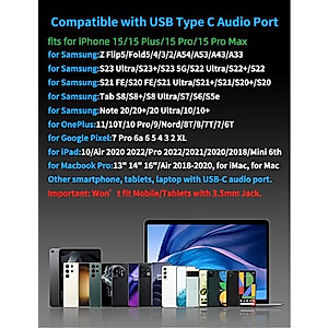 USB C Headphone Type C Earphone Magnetic Wired Earbuds for iPhone 15 Pro Max Samsung A53 A54 Galaxy S23 FE S22 S21 in-Ear Noise Canceling Headset with Microphone for iPad 10 Google Pixel 6a 7a 7 6 8 5