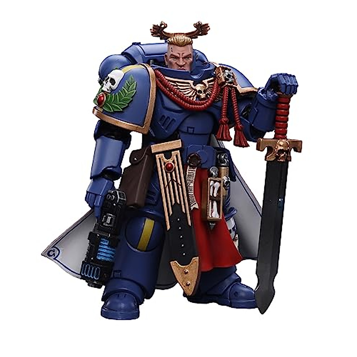 HiPlay JoyToy Warhammer 40K ltramarines Primaris Captain with Power Sword and Plasma Pistol 1:18 Scale Collectible Action Figure