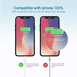 2Pack Apple Original Cable [Apple MFi Certified] Lightning to USB Cable Compatible iPhone 13/12/11 Pro Max/XS MAX/XR/XS/X/8/7/Plus/6S iPad AirPods,iPod Touch (1M/3.3FT) Original Certified - White