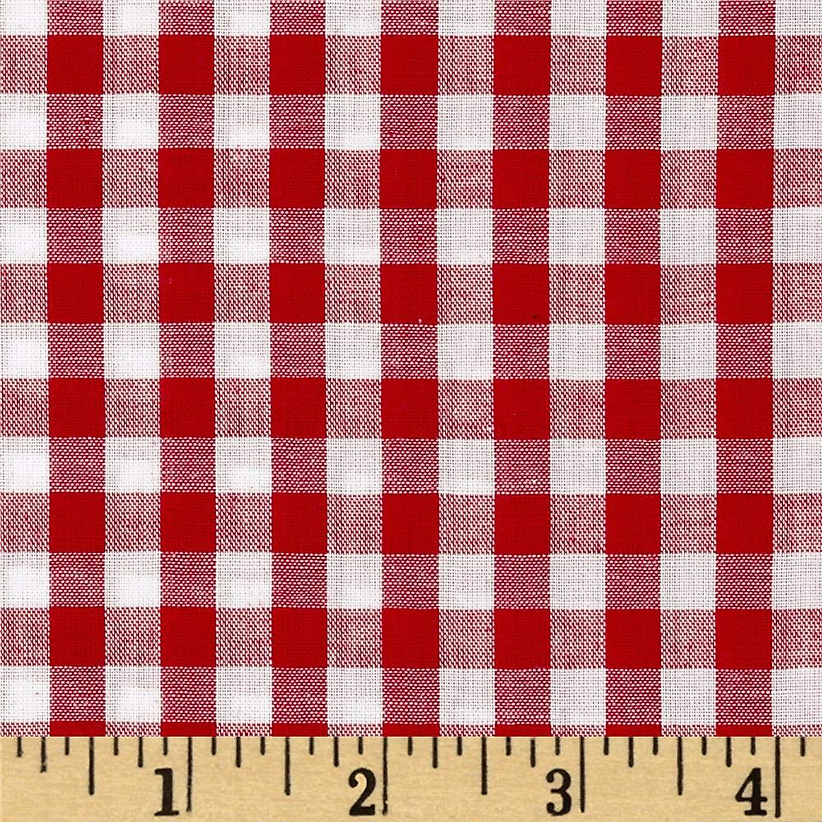 Richcheck 60" Gingham Check 1/4" Red, Fabric by the Yard
