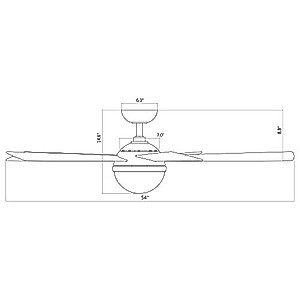 WAC Smart Fans Eclipse Indoor and Outdoor 5-Blade Ceiling Fan 54in Satin Brass Matte Black with 3000K LED Light Kit and Remote Control works with Alexa and iOS or Android App
