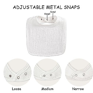 HBselect Muslin Baby Bibs 10 Pack,Unisex Baby Bibs with Bandana Drool Bibs Cotton, 10 Solid Colors Set for Feeding, Teething, Drooling