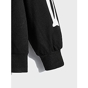 SheIn Men's Graphic Long Sleeve Hoodies Zip Up Drawstring Hooded Sweatshirt Jacket Black S