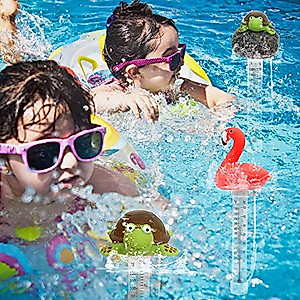 XY-WQ Floating Pool Thermometer, Large Size Easy Read for Water Temperature with String for Outdoor and Indoor Swimming Pools and Spas (Flamingo)