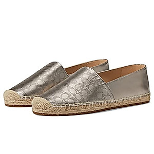 COACH Carley Metallic Leather Espadrille Platinum Champagne 5 B (M)