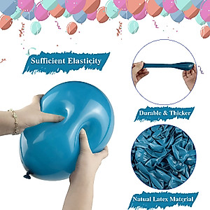 Janinus Turquoise Blue Balloons Garland Arch Kit Peacock Blue Balloons 12Inch 5Inch Turquoise Balloons Different Sizes 80PCS for Baby Shower/Gender Reveal/Wedding/Whale Theme Party Decorations