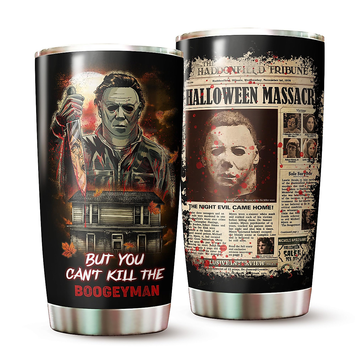 Halloween Tumbler - Horror Tumbler - Gifts For Halloween, Christmas - Horror Mug - Halloween Cup - Halloween Mug - Scary Halloween Tumbler 20oz - Horror Mug