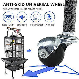 BestPet 61-inch Wrought Iron Large Bird Cage with Play Top and Rolling Stand Parrot Cage Bird Cages for Parakeets Parrots Conures Lovebird Cockatiel Cockatoo Chinchilla Finch Cage Macaw