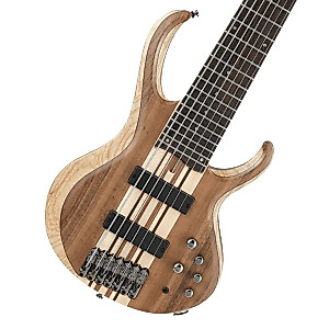 Ibanez BTB747 7 string Electric Bass Guitar with Mahogany-backed Ash Wings, Walnut Top2 Humbucking Pickups and 3-band Active EQ - Natural Flat Low Gloss